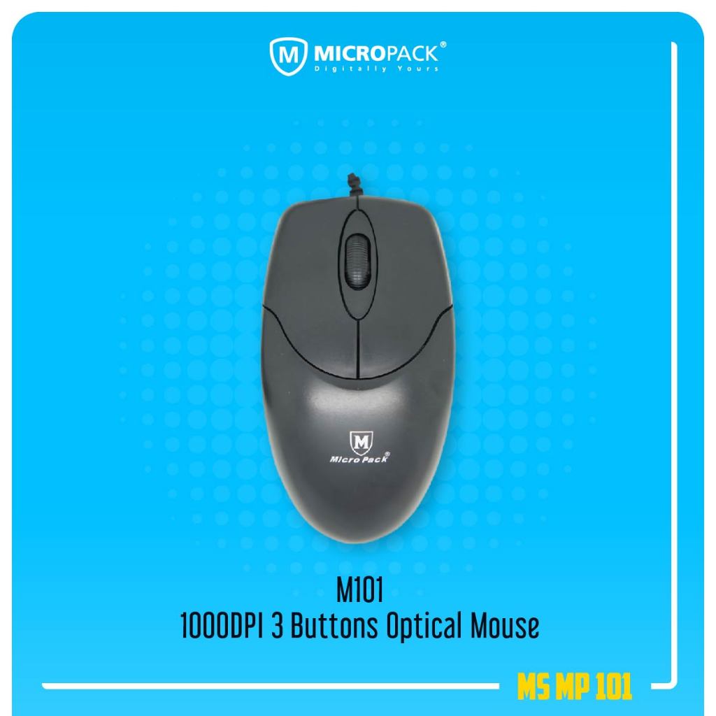 Jual Micropack M101 1000DPI 3 Buttons Ergonomic Design Wired Optical ...