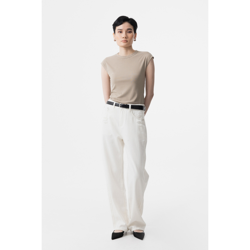 Jual ODIVA Brexa Straight Jeans White | Shopee Indonesia