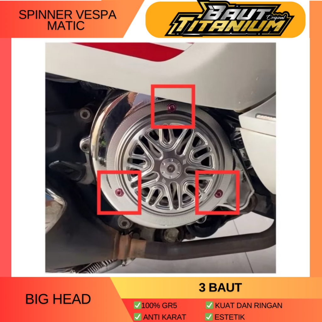 Jual Baut Titanium Spinner Vespa Matic | Shopee Indonesia