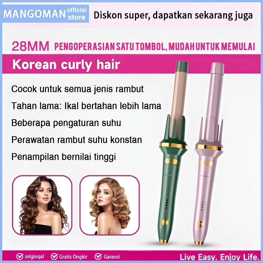 Jual MANGO MAN Hair Curly Styler 28mm Catokan Curly Otomatis Ceramics Curly Catokan Keriting ...