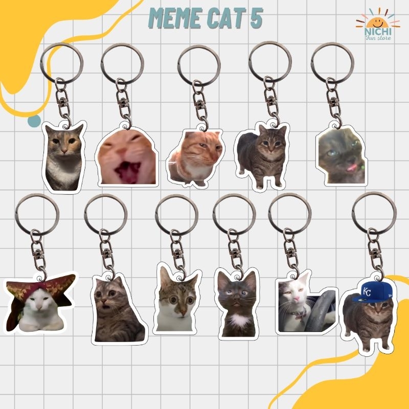 Jual [MEME CAT VER. 5] KEYCHAIN AKRILIK/GANTUNGAN KUNCI AKRILIK ...
