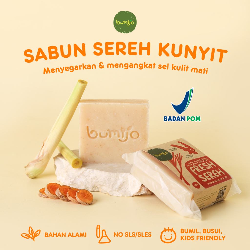 Jual Bumijo Fresh Sereh Soap Bar - Sabun Alami Lemongrass Kunyit ...