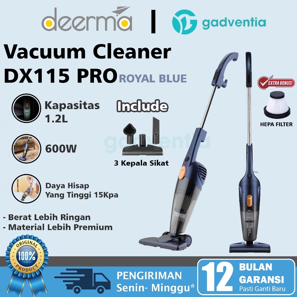 Jual Deerma Vacuum Vakum Cleaner DX115C DX115 PRO Handheld 2in1 Silent ...