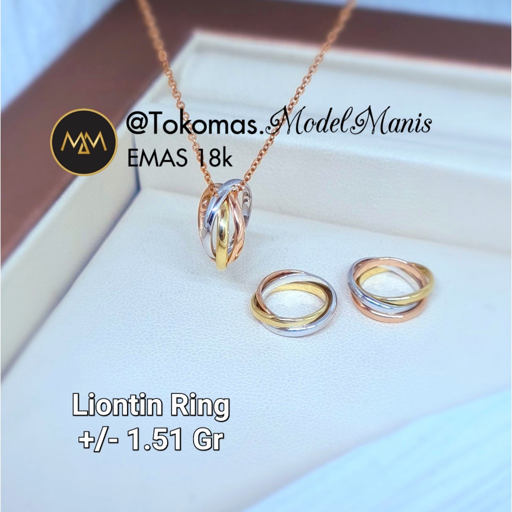 Jual Liontin Circle Bulat 3 Warna Italy 750 kadar 18k | Shopee Indonesia