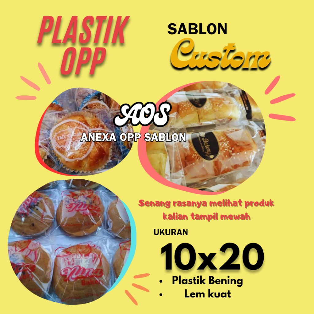 Jual Plastik OPP LEM 10x20 Sablon 1 warna | Shopee Indonesia