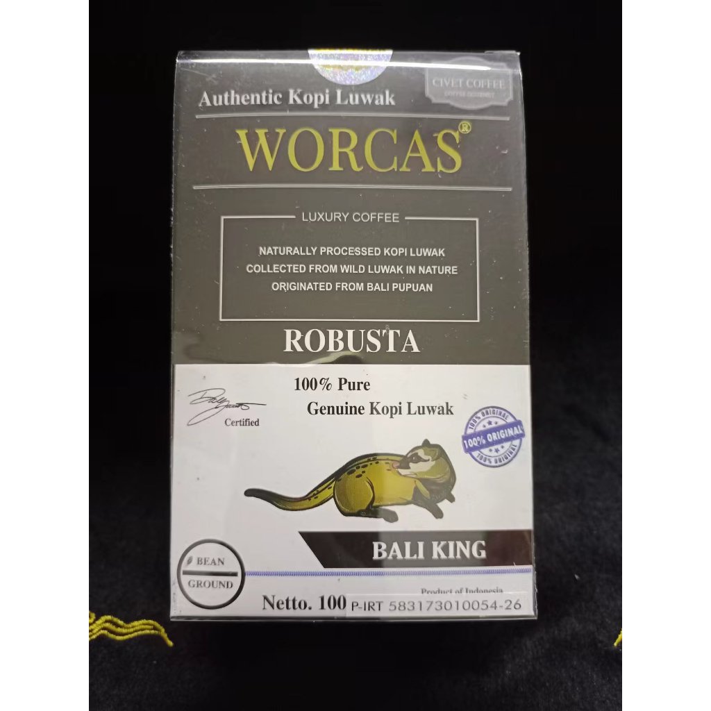 Jual Kopi Luwak Robusta Worcas Bali King 100 gram 猫屎咖啡 | Shopee Indonesia