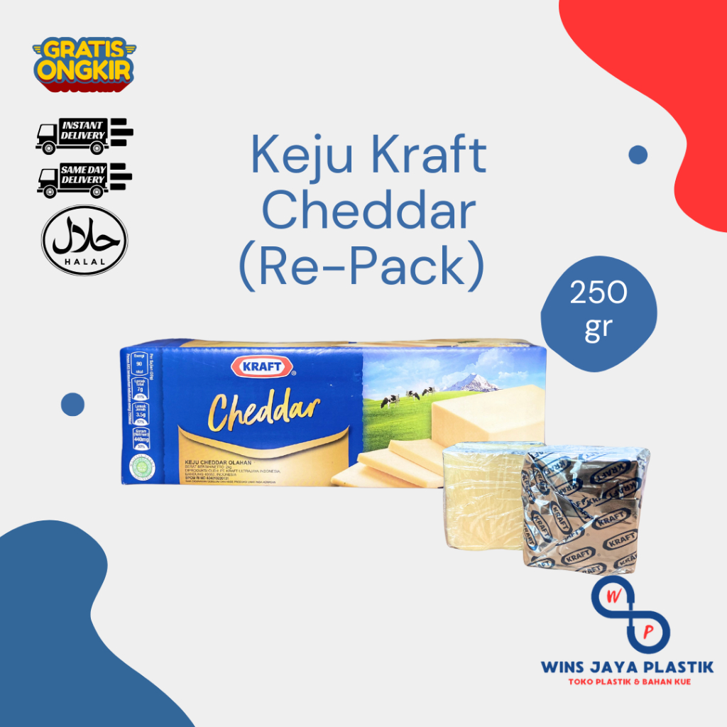Jual Keju Kraft Cheddar | Re-Pack 250 gr | Kraft Cheddar | Keju Cedar ...