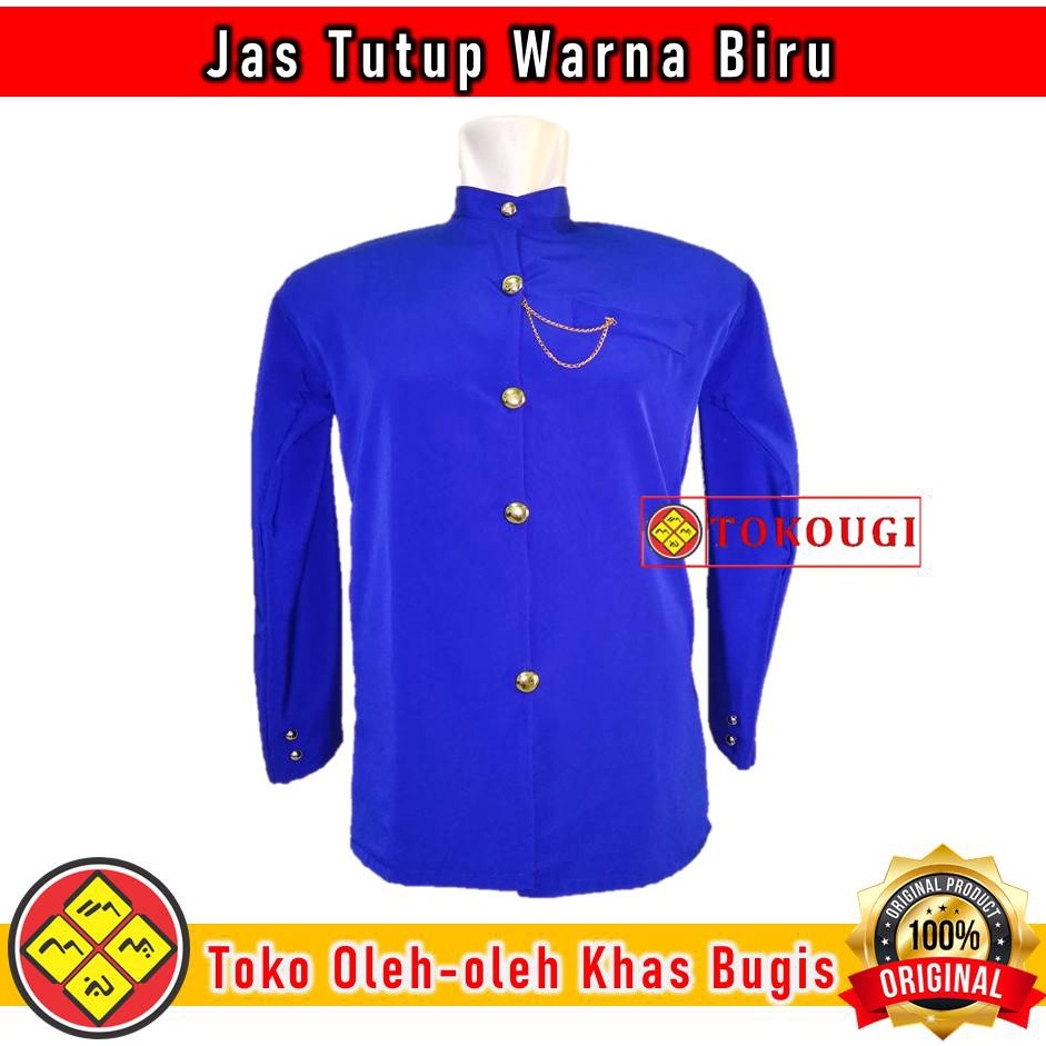 Jual KODE M7D Jas Tutup Khas Adat Bugis Makassar Warna Biru Terbaru ...