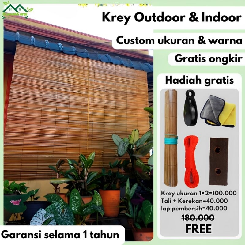 Jual Tirai Bambu Krey Sawit Outdoor Kualitas Super Ukuran 2m×3m | Shopee Indonesia