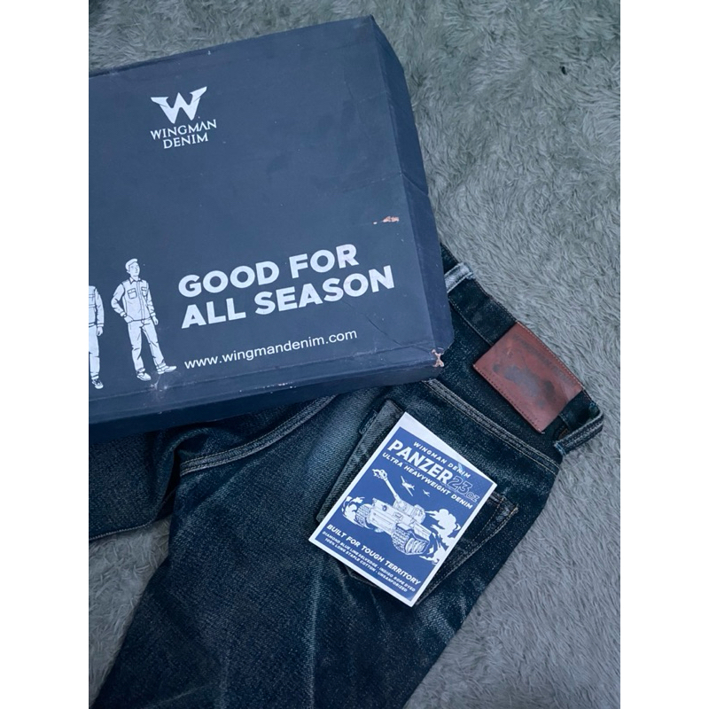 Jual denim wingman panzer 23oz diamond blue line selvedge | Shopee ...