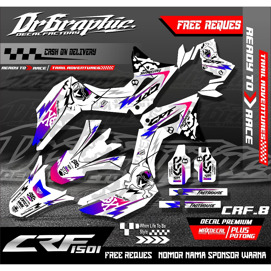 Jual Decal Honda Crf 150 L Supermoto Surex Stiker Crf Custom Premium ...