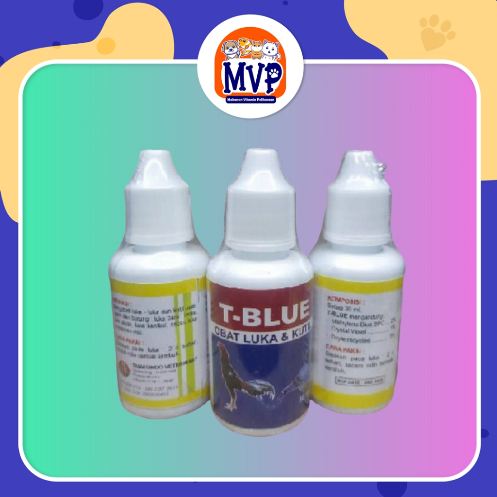 Jual T Blue Ayam 30Ml - Obat Luka Baru Dan Lama, Kutil pada Ayam dan Burung - Menguatkan ...