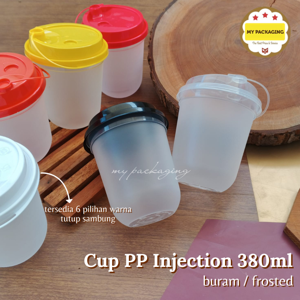 Jual Gelas Boba / Cup PP Injection OVAL 380ml 12oz BURAM / FROSTED (25set - Cup+tutup+stopper ...