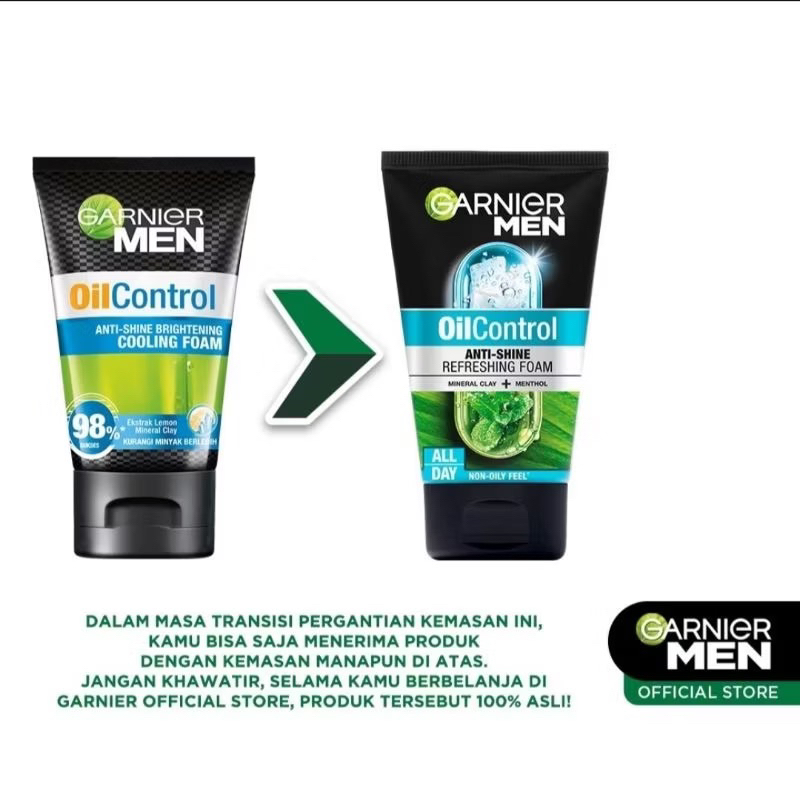 Jual Garnier Men Turbo Light Oil Control Anti Shine Brightening Cooling ...