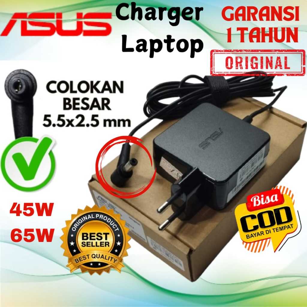 Jual ORI Charger Laptop ASUS BIG Plug X451 X455 A455L A46 X401U A45A A43 K40J N56 X450 A46 X550 ...