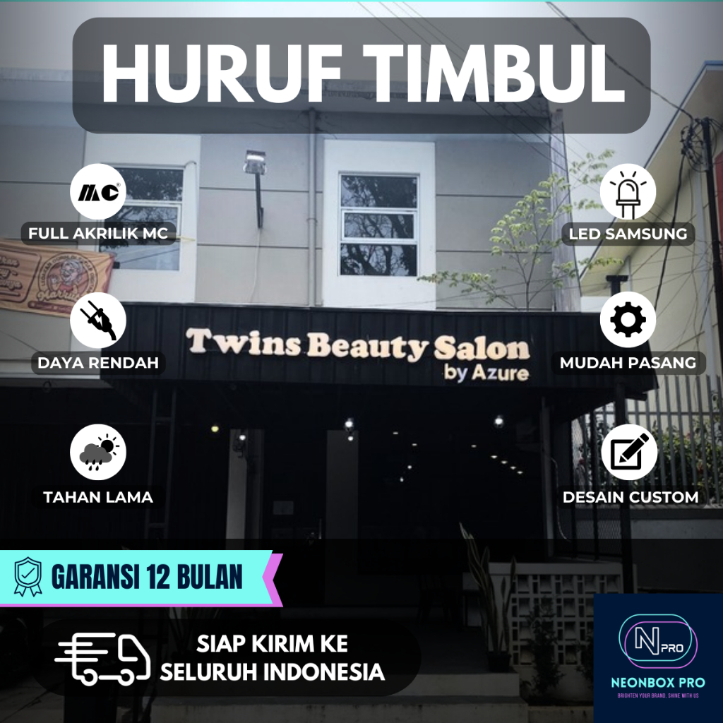 Jual Bikin Huruf Timbul LED Neon Untuk Ruko Kafe Kantor Toko Bisa ...