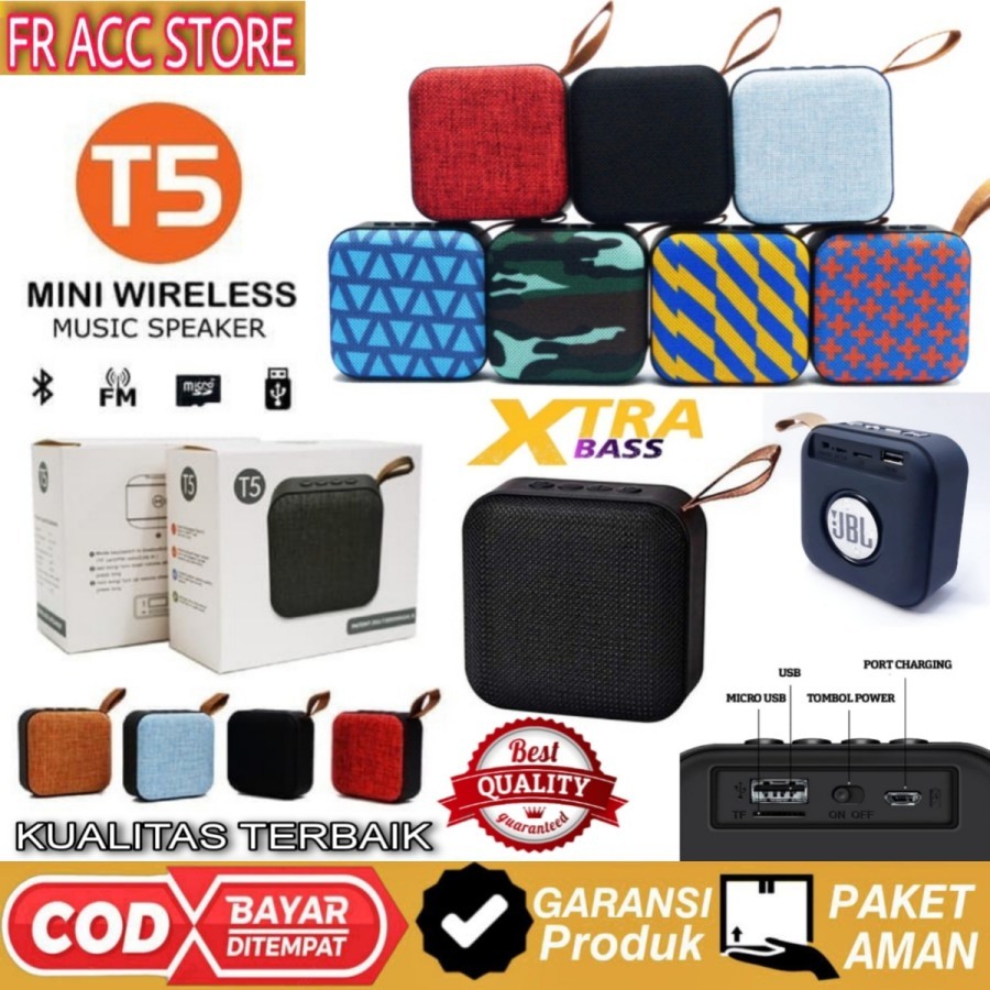 Jual Speaker Bluetooth T5 Mini Wireless JBL Speaker Bluetooth Xtra Bass ...