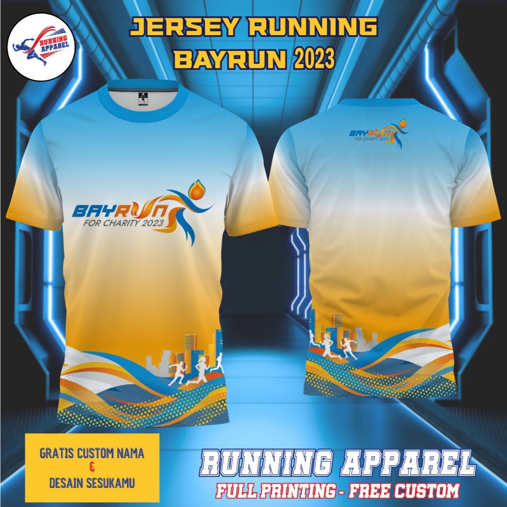 Jual Jersey Running - Desain Full Printing, Free Custom Nama dan Nomor ...