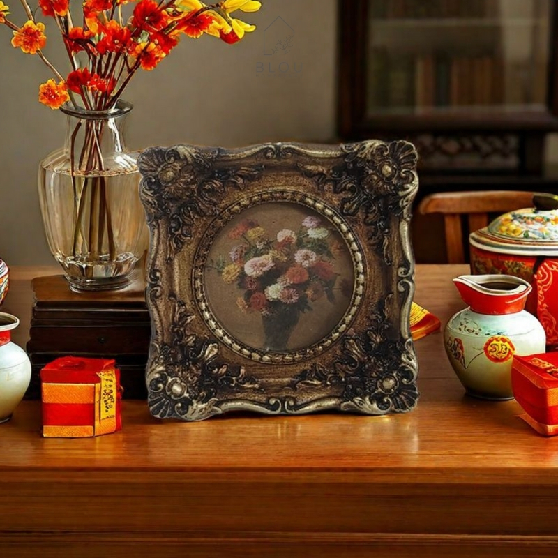 Jual Blou Frame Foto Bingkai Foto Gold Vintage Picture Frame Glass ...
