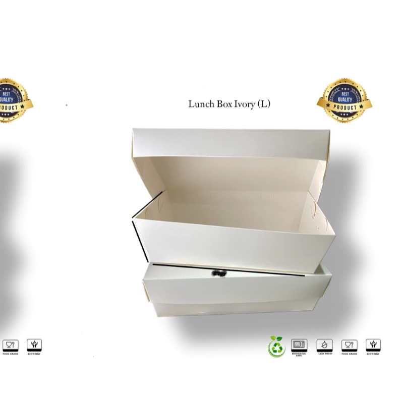 Jual [KARTON] Paper lunch Box Ivory Size M dan L ( BOX ) | Berlaminasi ...