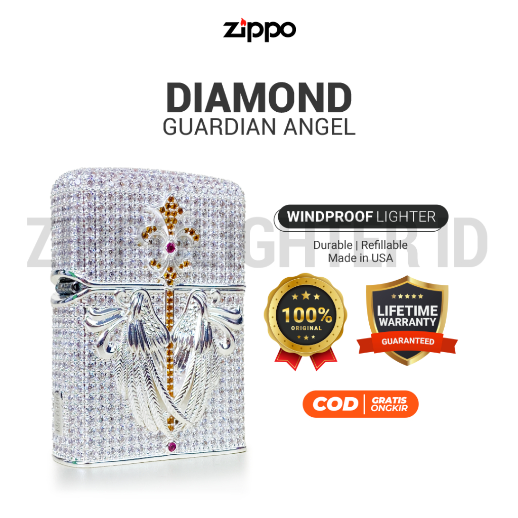 Jual Korek Api Zippo Diamond Guardian Angel | Shopee Indonesia