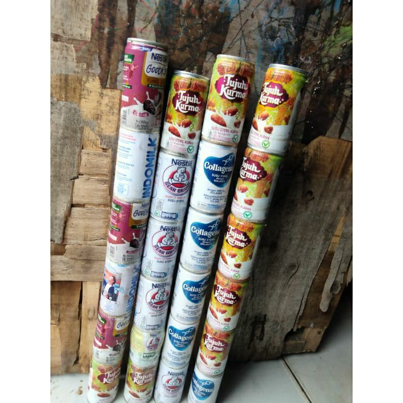 Jual kaleng bekas untuk kerajinan 1 batang isi 6 tinggal kasih atasaa ...
