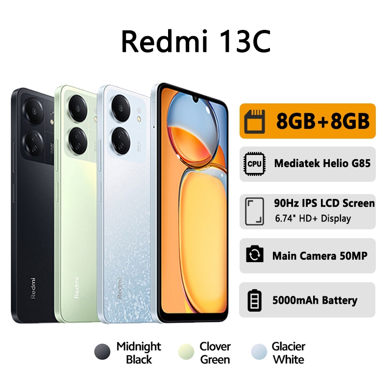 Jual HP Xiaomi Redmi 13C(6/128GB)(8/256GB) | Tiga kamera Al 50 MP | 16 ...