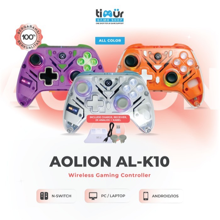 Jual Wireless Gaming Pro Controller RGB Stick Stik PC Laptop Android ...