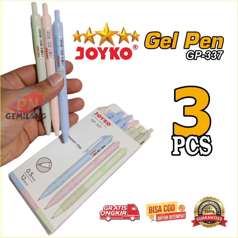 Jual BOLPOIN PULPEN JOYKO Gel Pen PASPEN 0.5mm GP 337 Harga 3 PCS ...
