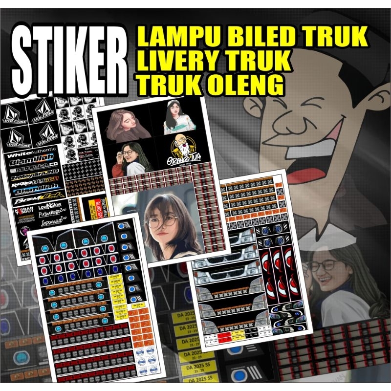 Jual stiker lampu biled truk, stiker livery truk, stiker truk oleng ...
