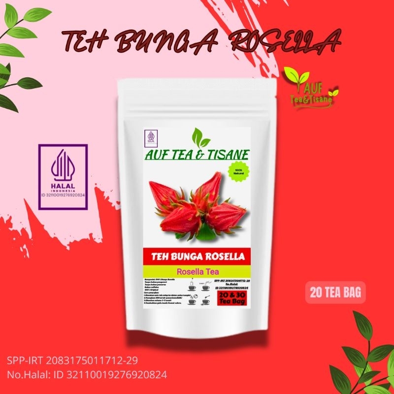 Jual AUFTEA&TISANE Teh Bunga Rosella | Rosella Tea | Teh Bunga Rosella Merah,Isi 20 Tea Bag(Teh ...