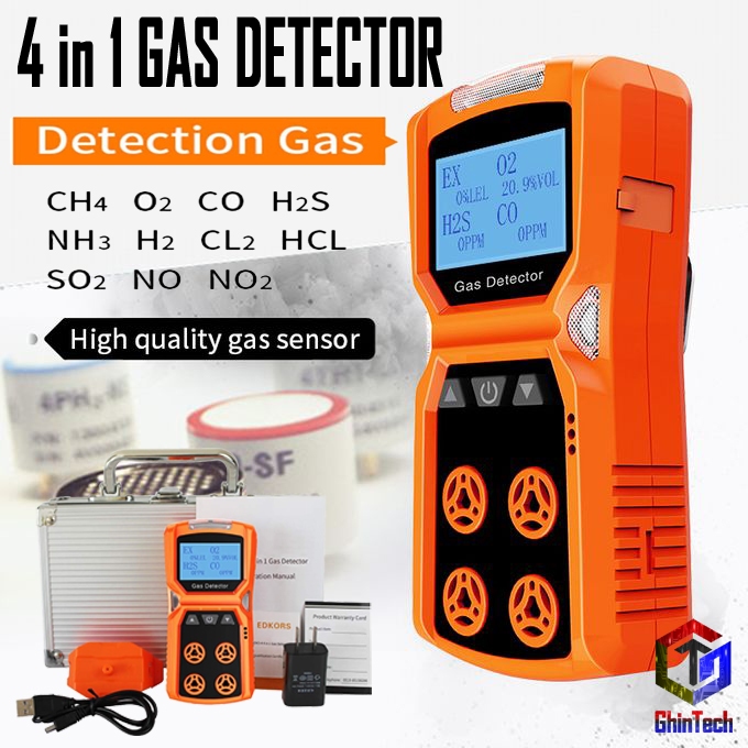Jual 4 in 1 Detektor Udara ST8904 ADKS SNDWAY Gas Monitor H2S O2 CO LEL Rechargeable Portable ...
