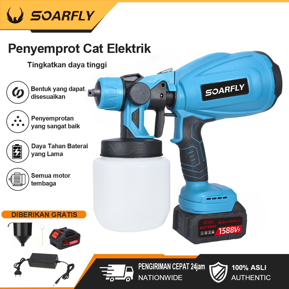 Jual SOARFLY spraygun Elektrik Baterai Spray Gan 800ml Kompresor ...