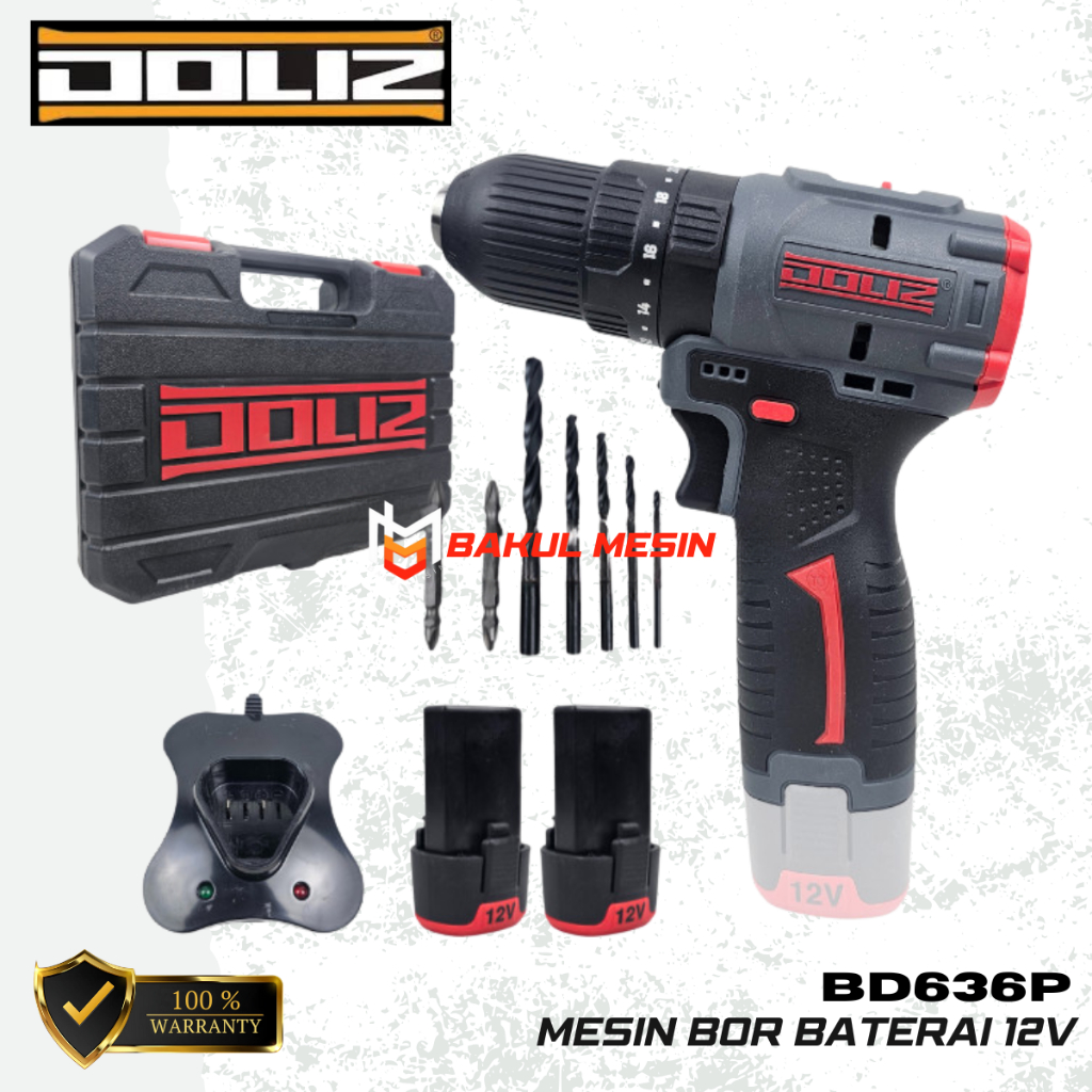 Jual DOLIZ BD 636P Mesin Bor Baterai 12V Brushless Drill High Speed ...