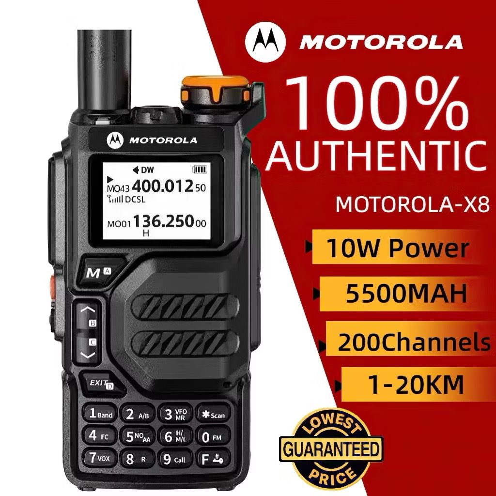 Jual HT MOTOROLA X8 Radio Genggam 10W High Power Dual Band UHF/VHF Type-C charging K Headset ...