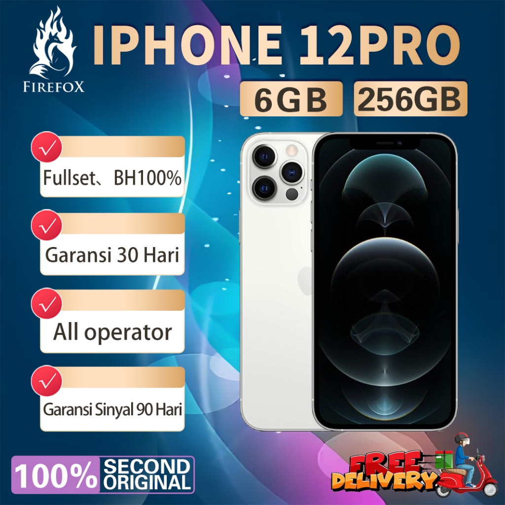 Jual iPhone 12Pro 256GB Second Original100% INTER 5G 6.1"OLED-Ori Fullset Mulus Normal LikeNew ...