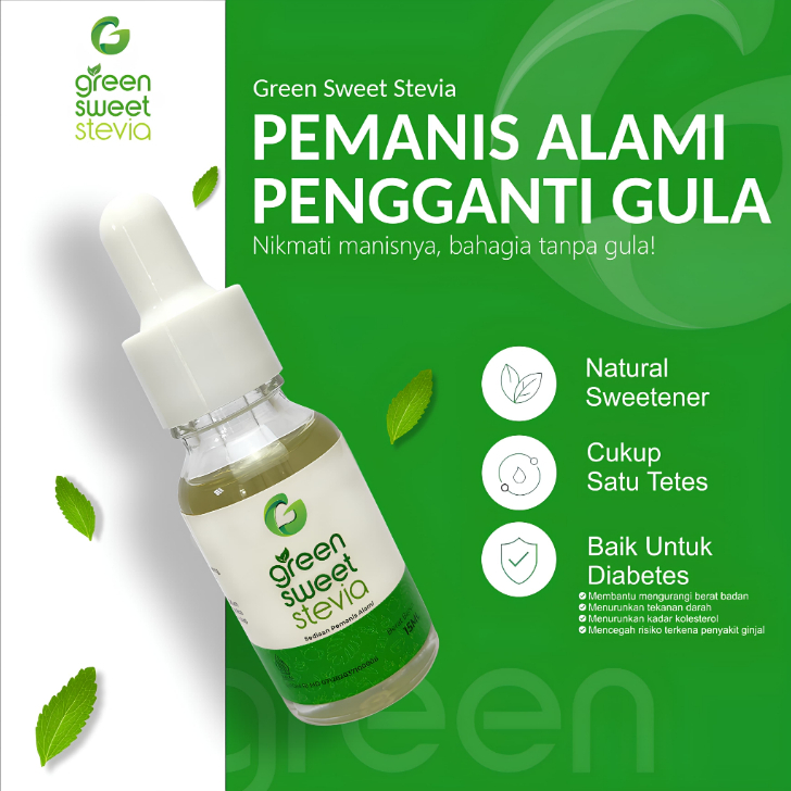 Jual PEMANIS ALAMI PENGGANTI GULA GREEN SWEET STEVIA | Shopee Indonesia