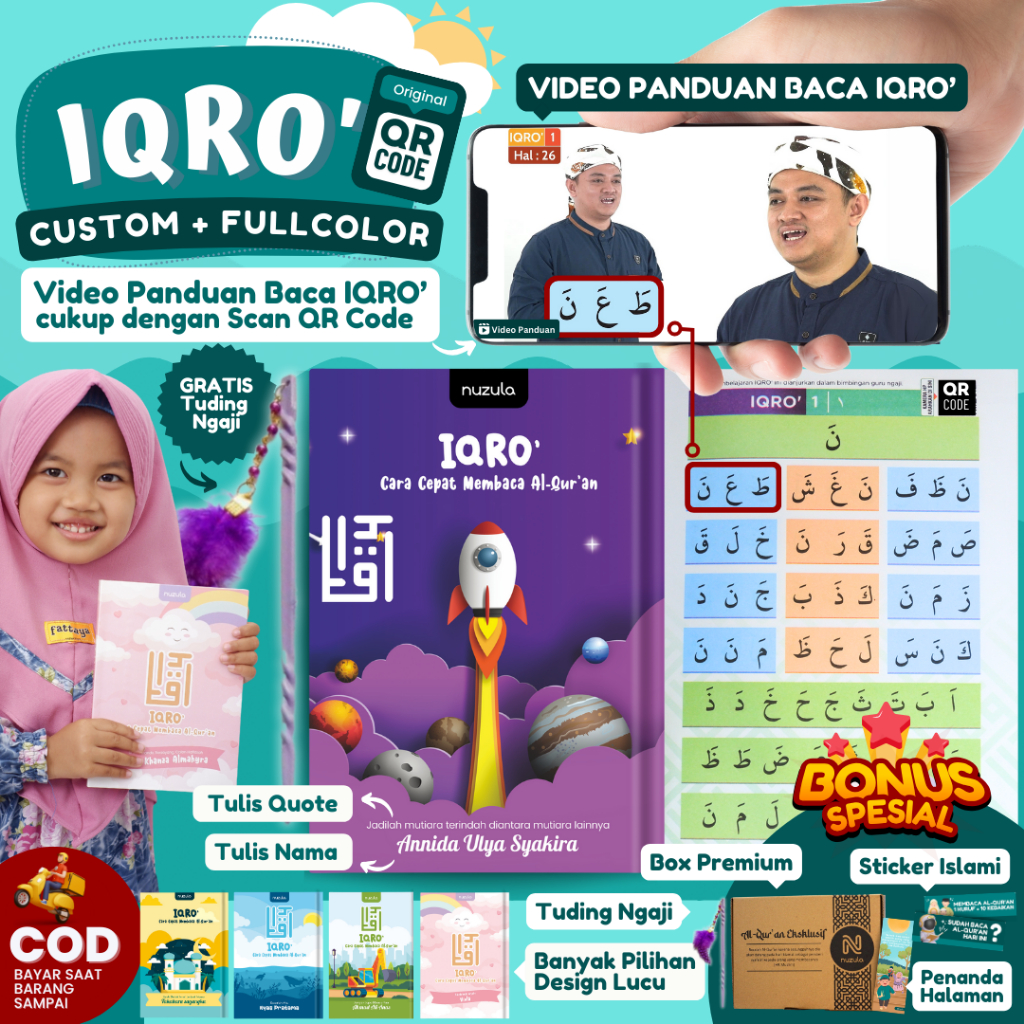 Jual Nuzula Kids Iqro - Custom Eksklusif Tulis Nama Hadiah & Kado Anak ...