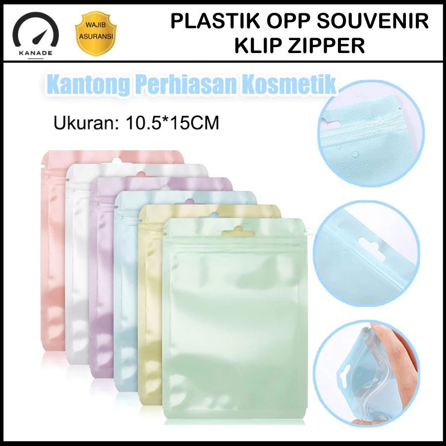 Jual Plastik OPP Souvenir Aksesoris Klip Zipper Ziplock Bening Pastel ...