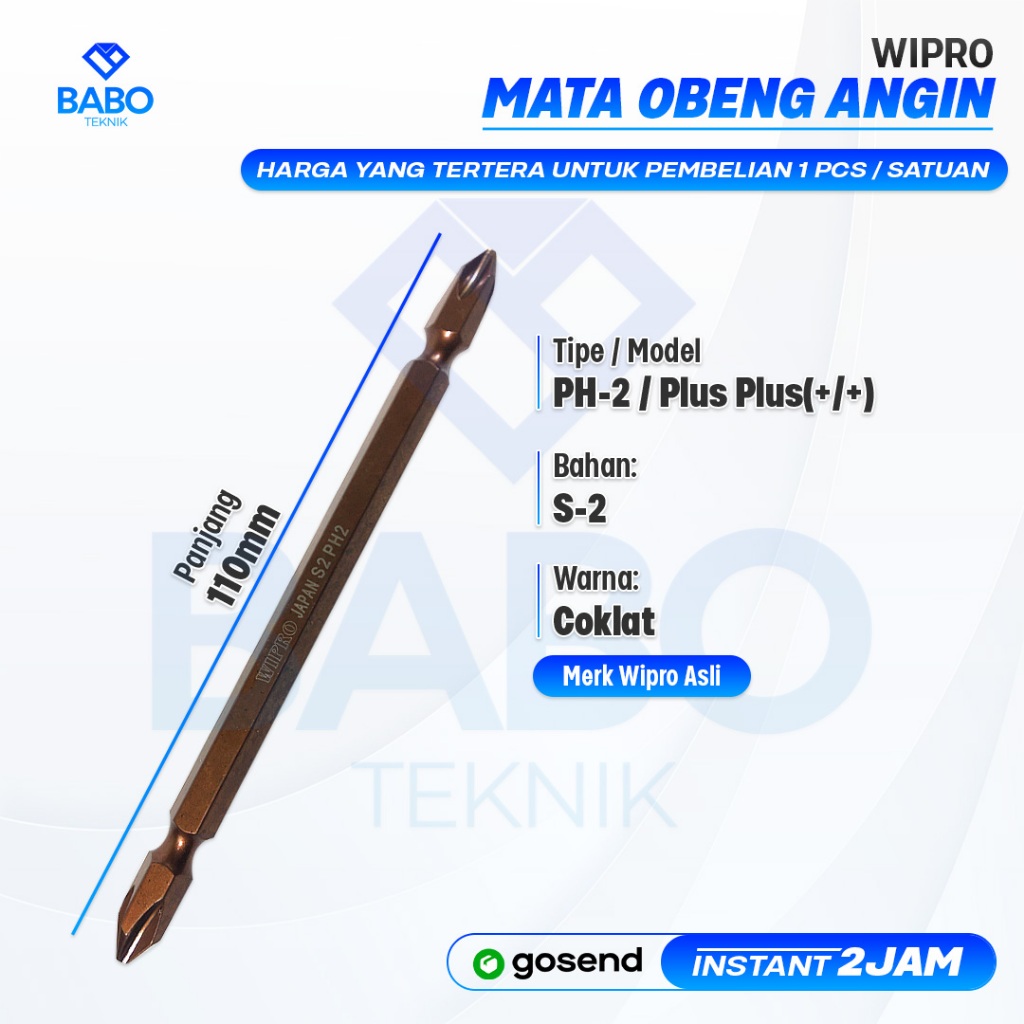 Jual WIPRO MATA OBENG MAGNET ANGIN PANJANG PH 2 × 110 ( +/+ ) PER 1 PCS ...