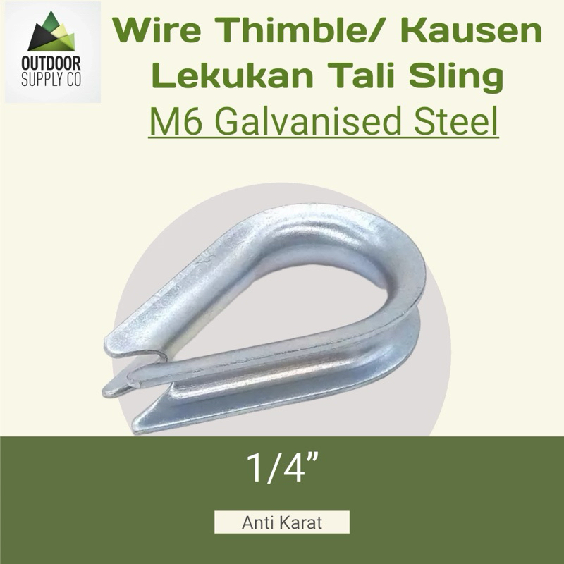 Jual M6 Thimble Wire Rope Rigging Kausen Sling 1/4" Galvanised Steel ...