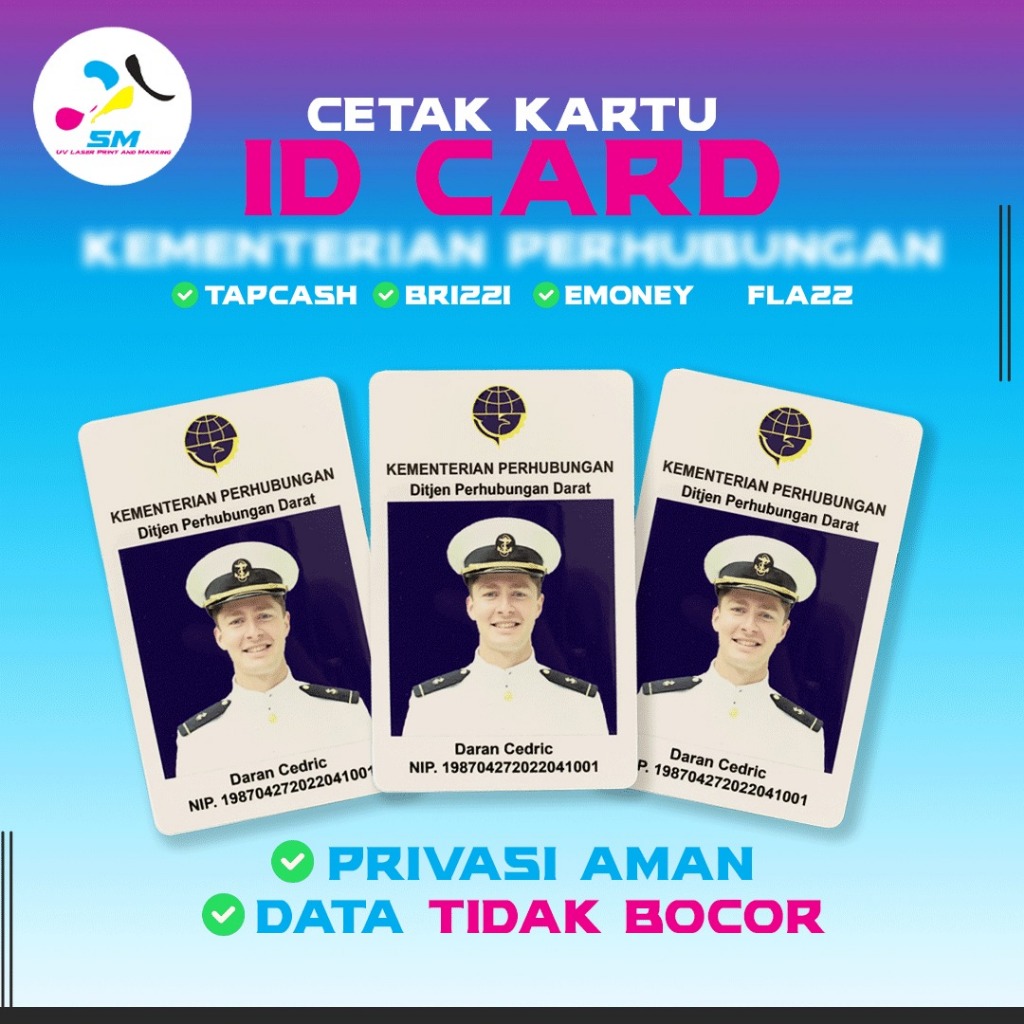 Jual Custom UV Print Design ID Card - Ministry of Transportation Name ...