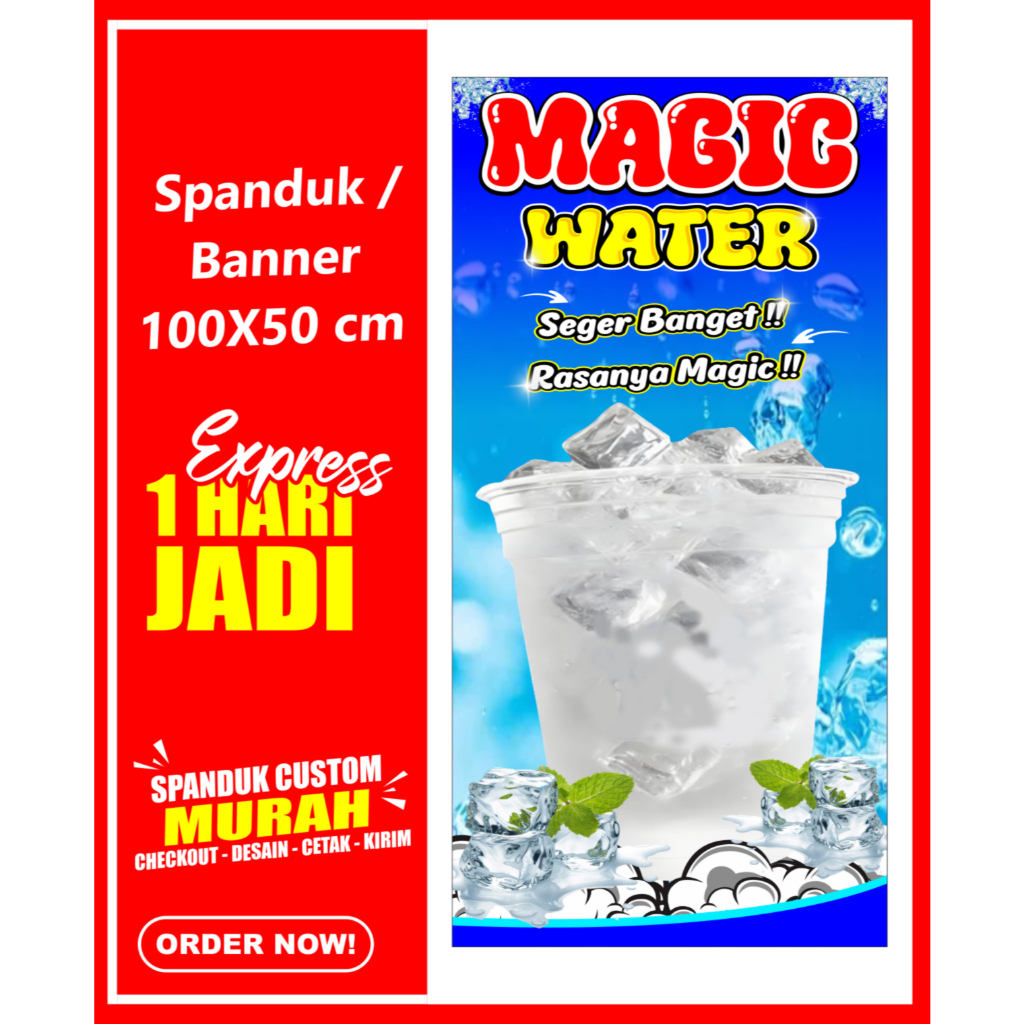 Jual Banner Magic Water, Spanduk Magic Water, ukuran 50x100 cm, COD ...