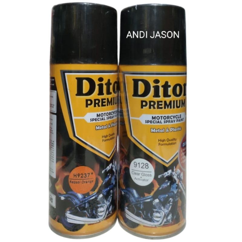 Jual PAKET 2 KALENG DITON PREMIUM 400CC 9237 REPSOL ORANGE / 9128 CLEAR ...