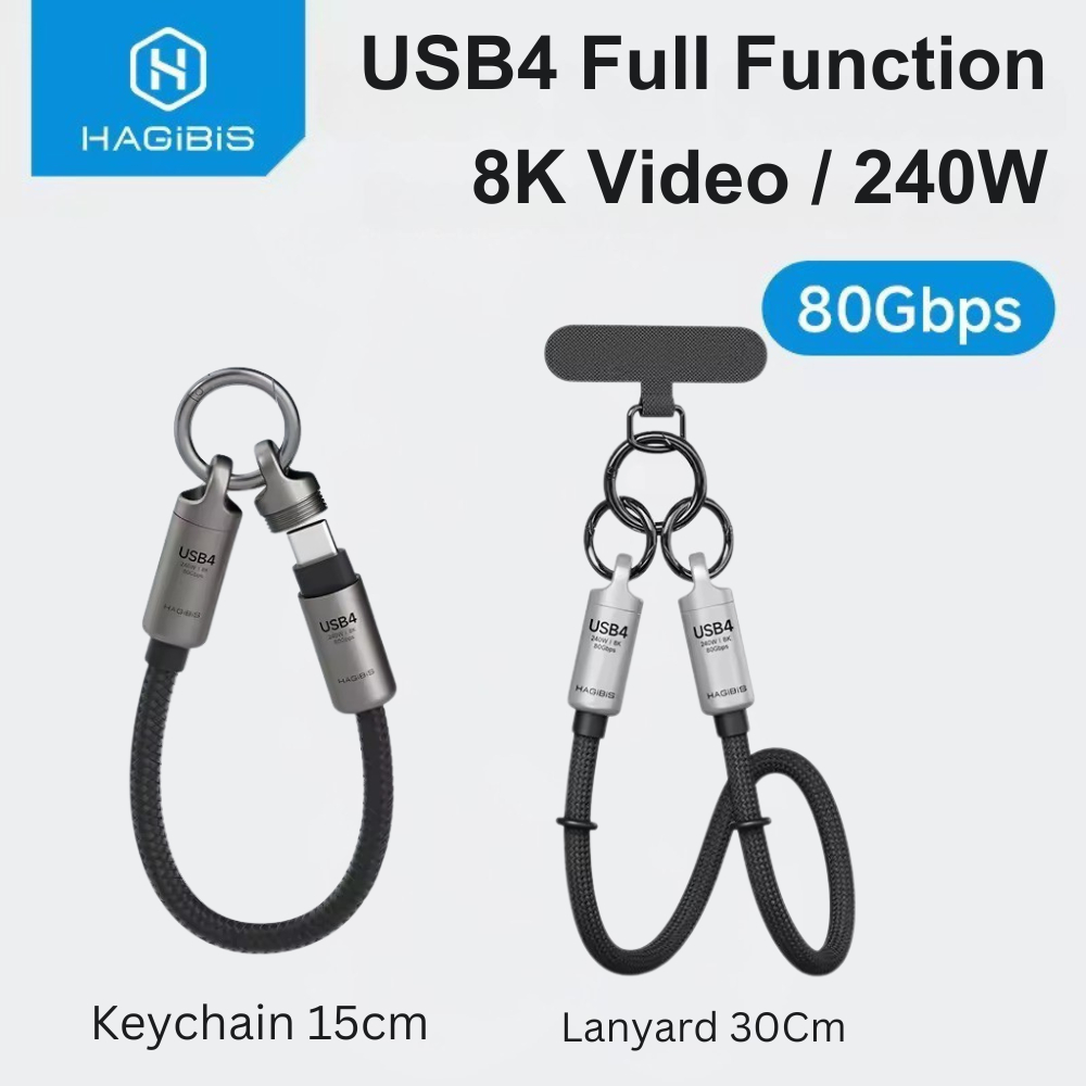 Jual Hagibis USB4 Phone Lanyard Cable Keychain Cable Portable USB C to ...