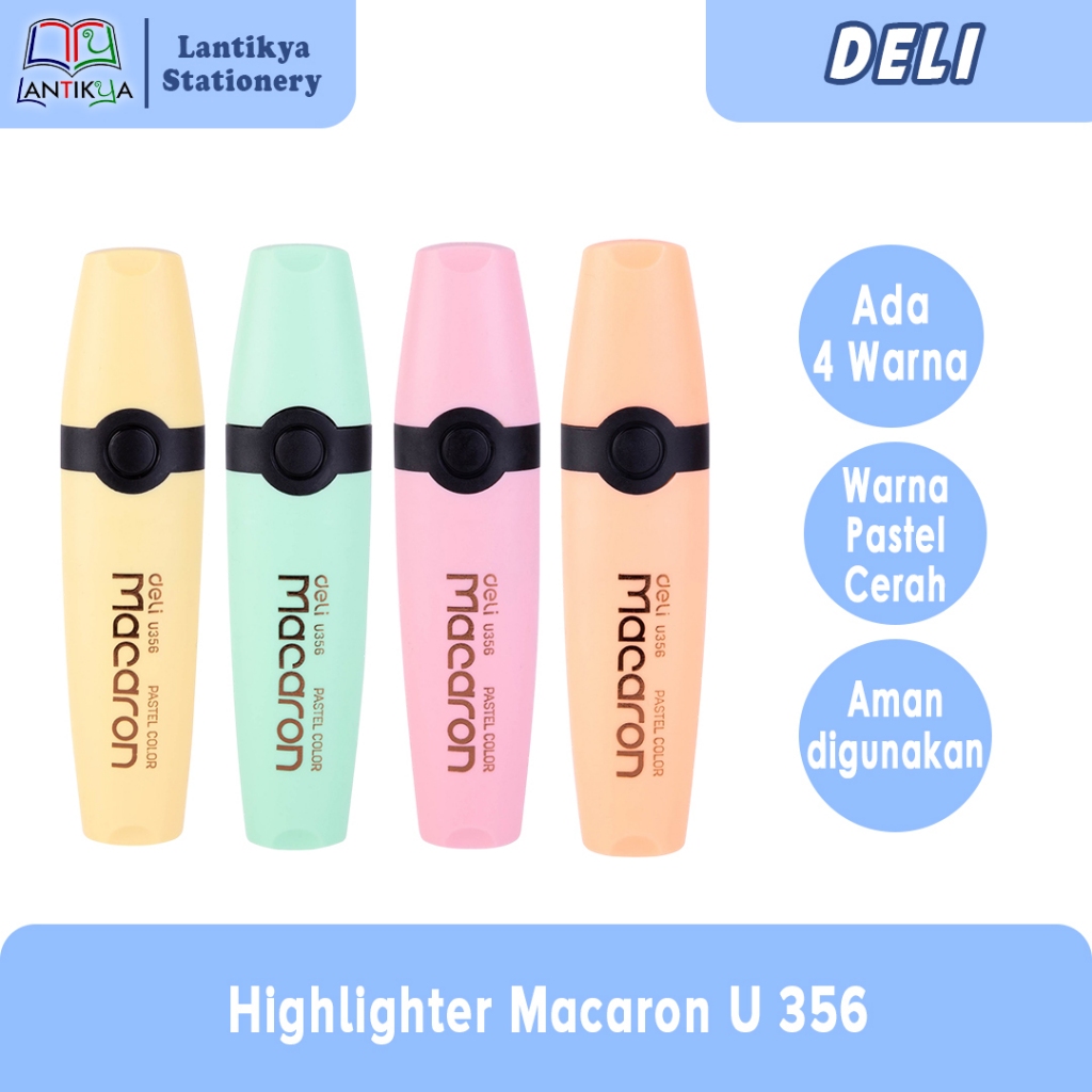 Jual Deli Macaron Highlighter Mint Green/Honey Yellow/Coral Pink/Peach ...
