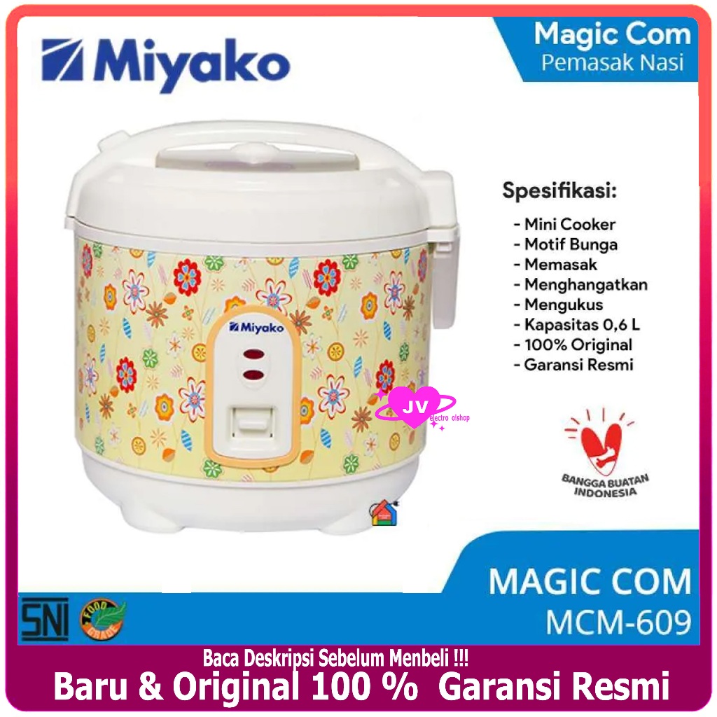 Jual Magic Com Miyako MCM609 - 0.63L 3in1 / Rice Cooker Mini Miyako ...