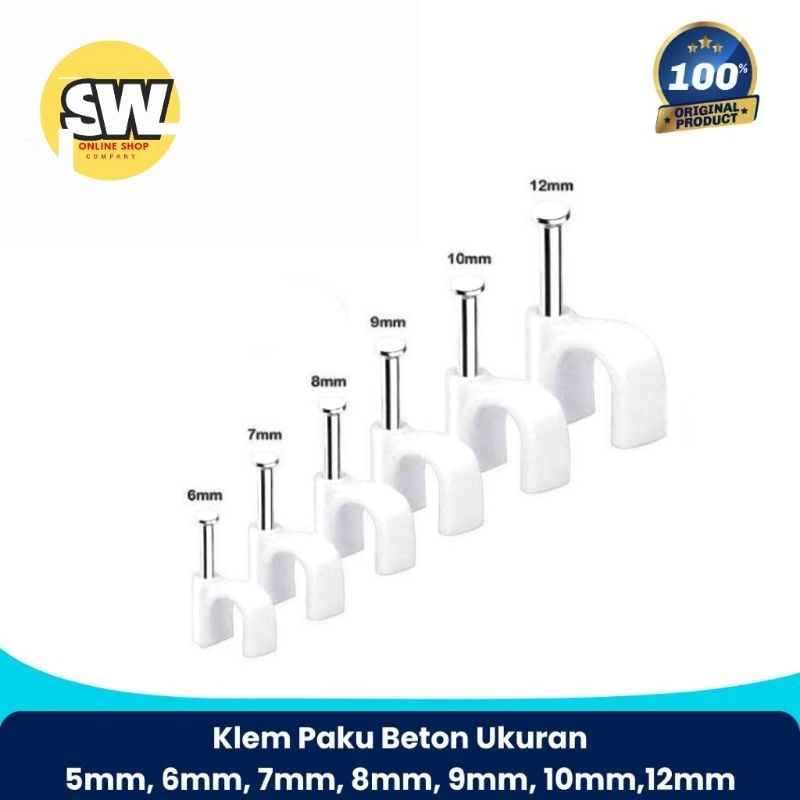 Jual KLEM PAKU KABEL BETON POWELL / PAKU Sadel CABLE CLIPS 4mm SAMPAI ...
