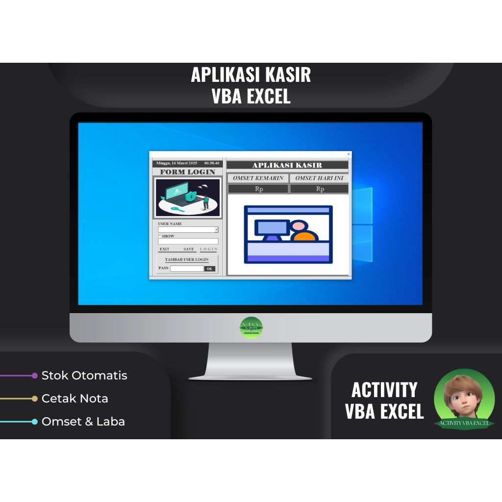 Jual APLIKASI/SOFTWARE KASIR PENJUALAN, OMSET, LABA & LAPORAN - VBA EXCEL | Shopee Indonesia