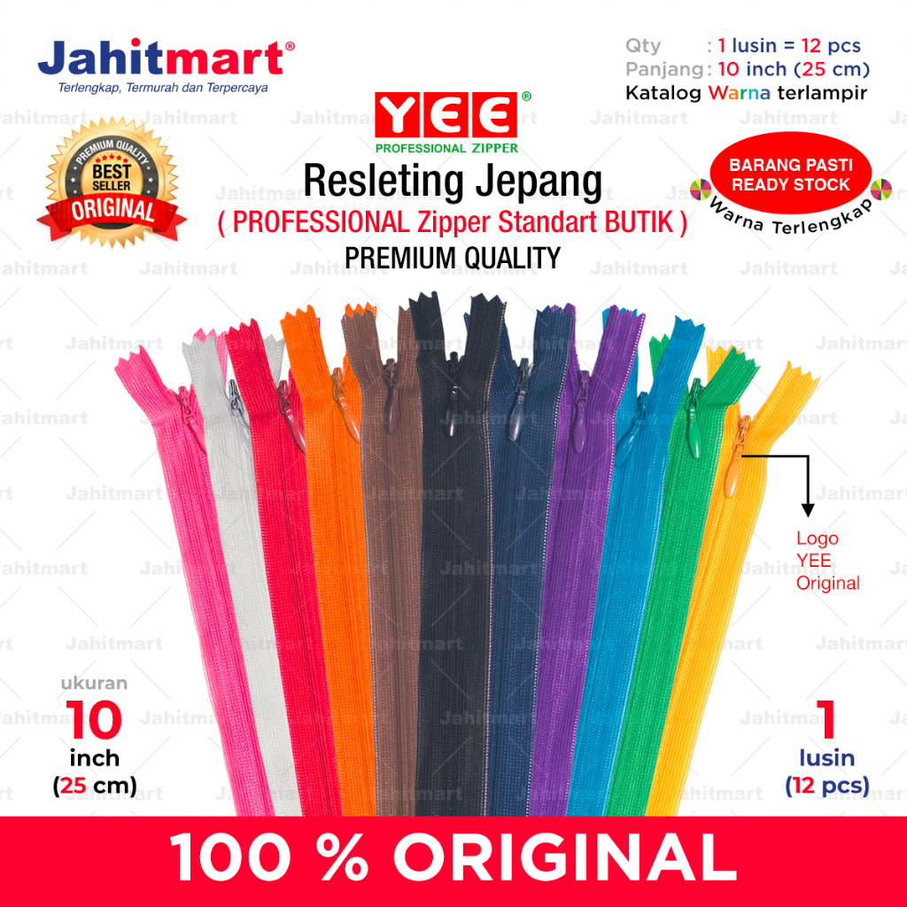 Jual RESLETING / RITSLETING JEPANG ILC-33 MERK "YEE" 10 INCI (25CM ...
